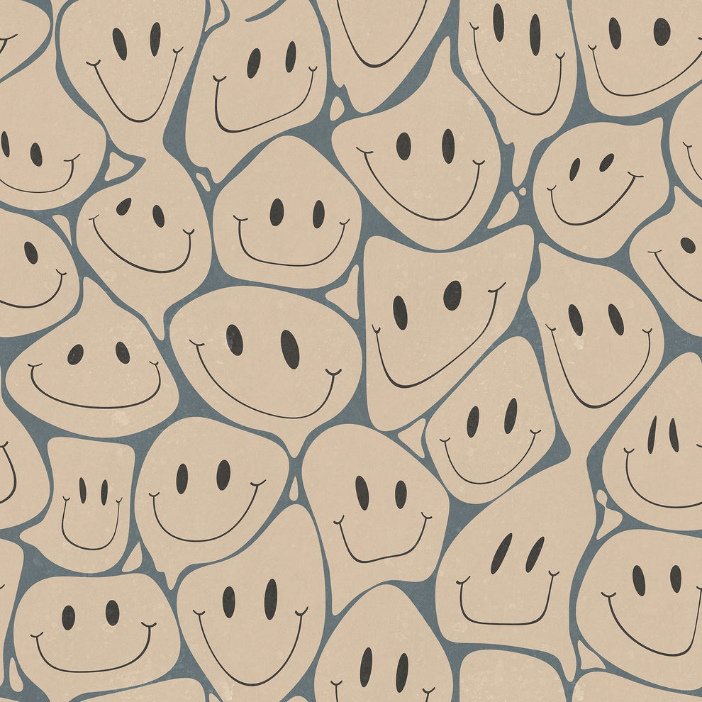 Rebel Walls Happy Rebel Smiley Wallpaper - Peach | Trendy Children's ...
